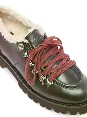 Peserico Shearling-trim Lug-sole Lace-up Shoes