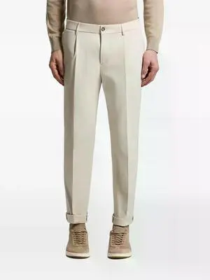Peserico Pleated Turn-up Trousers - Neutrals