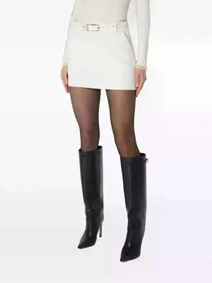 Elisabetta Franchi Double-layer Crêpe Miniskirt With Belt