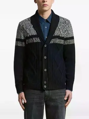 Peserico Cable-knit Shawl-collar Cardigan - Blue