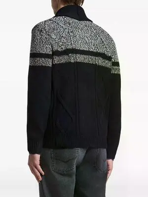 Peserico Cable-knit Shawl-collar Cardigan