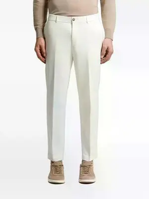 Peserico Pressed-crease Tailored Trousers - White