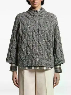 Peserico Cable-knit Sequin-embellished Sweater - Grey