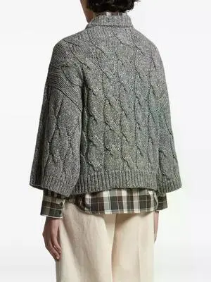 Peserico Cable-knit Sequin-embellished Sweater