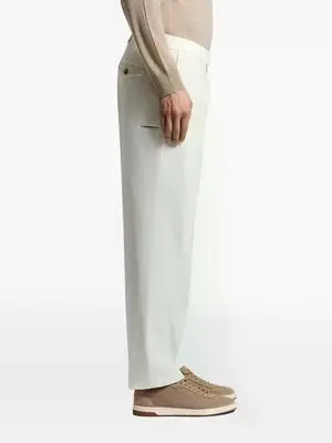 Peserico Pleated-detail Straight-leg Trousers - White