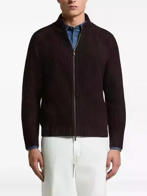 Peserico Waffle-knit Raglan-sleeve Cardigan - Red