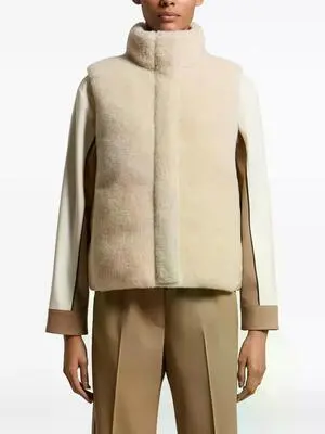 Peserico Shearling-panel Quilted Gilet - Neutrals