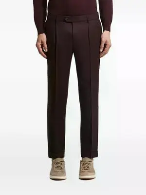 Peserico Pleated-detail Turn-up Trousers - Red