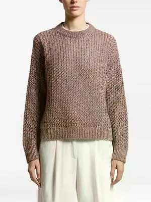 Peserico Sequin-embellished Open-knit Sweater - Pink