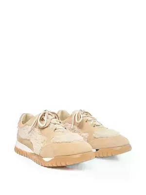 Peserico Shearling-panel Suede Sneakers