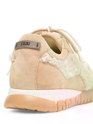 Peserico Shearling-panel Suede Sneakers