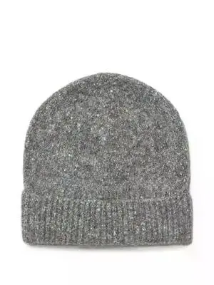 Peserico Marl-effect Beanie Hat - Grey