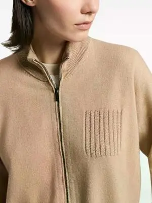 Peserico Zip-up Ribbed Cardigan