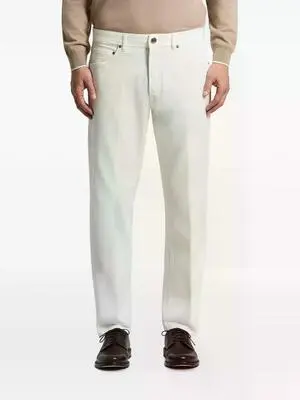 Peserico Logo-patch Straight-leg Jeans - White