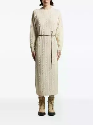 Peserico Cable-knit Belted Maxi Dress - Neutrals