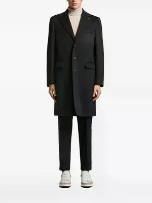 Peserico Single-breasted Notched-lapels Coat - Blue