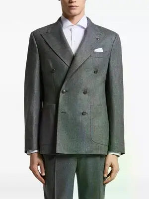 Peserico Pinstripe Double-breasted Jacket - Grey