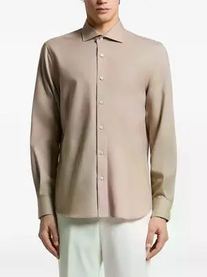 Peserico Long-sleeve Button-down Shirt - Neutrals