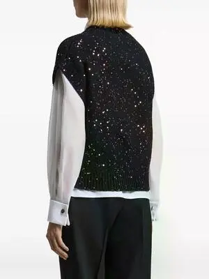 Peserico Sequin-embellished V-neck Sweater