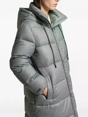 Peserico Hooded Padded Coat - Grey