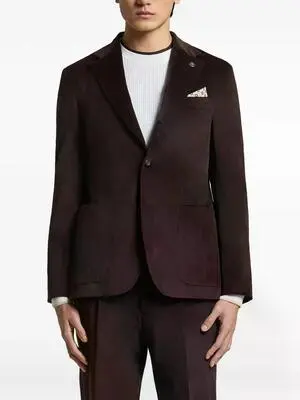 Peserico Corduroy Single-breasted Jacket - Red