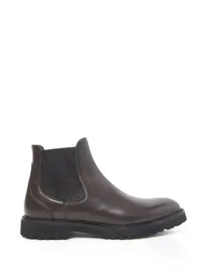 Peserico Elasticated-side Leather Chelsea Boots - Brown