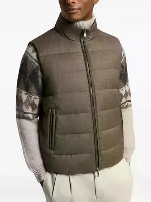 Peserico Quilted Padded Gilet - Brown