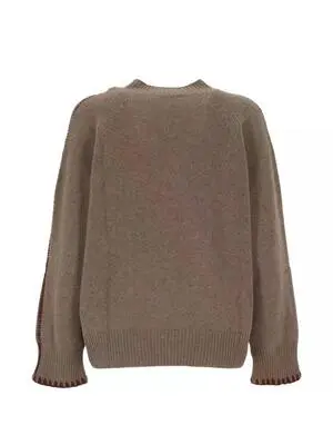 OLIVER LATTUGHI Blanket-stitched Raglan-sleeve Sweater
