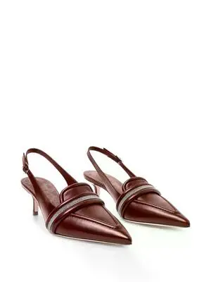 Peserico Monili-chain Slingback Pointed-toe Heeled Pumps