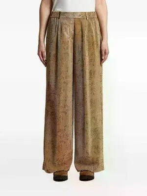 Peserico Pleated Wide-leg Trousers - Brown