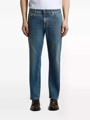 Peserico Faded-effect Straight-leg Jeans - Blue
