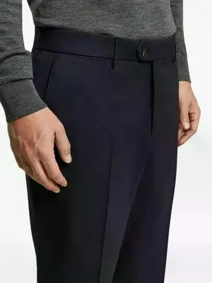 Peserico Pressed-crease Turned-up Trousers - Blue