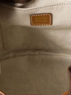 Miu Miu Canvas And Leather Medium Backpack - Multicolor