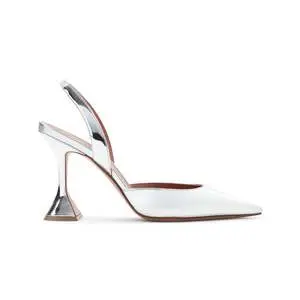 Amina Muaddi Holli Mirror 95 Slingback - Silver