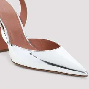 Amina Muaddi Holli Mirror 95 Slingback - Silver