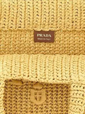 Prada Crochet Raffia Shopping Bag