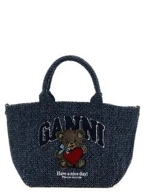 GANNI Small 'bear' Shopping Bag - Blue