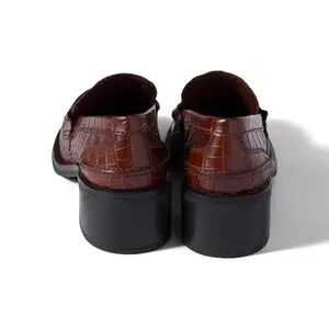 Miu Miu Crocodile-effect Embossed Leather Loafers