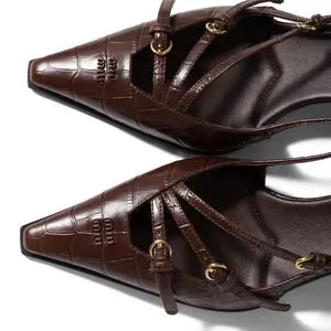 Miu Miu Croco-print Slingback Pumps