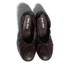Miu Miu Foldable Leather Ballerinas