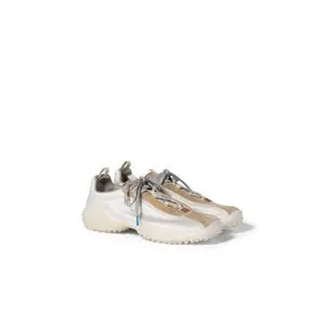 Miu Miu Bubble Technical Fabric And Suede Sneakers - Ivory