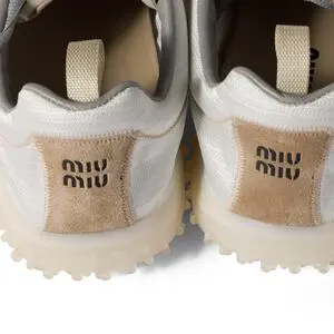 Miu Miu Bubble Technical Fabric And Suede Sneakers