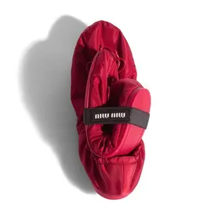 Miu Miu Foldable Technical Fabric Ballerinas