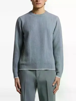 Peserico Ribbed-knit Crew-neck Sweater - Blue