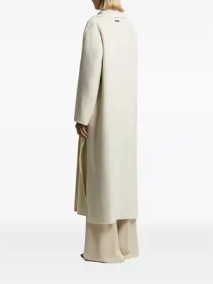 Peserico Notched-lapel Side-slit Coat - Neutrals