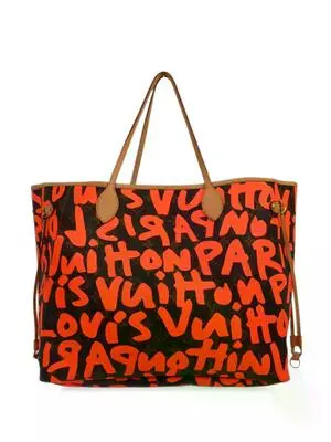 LOUIS VUITTON 2009 Gm Monogram Graffiti Neverfull Tote Bag - Brown