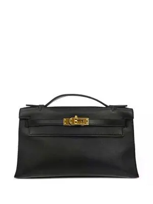 Hermès 2018 Swift Kelly Pochette Tote Bag - Black