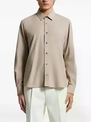 Peserico Long-sleeve Button-down Shirt - Neutrals