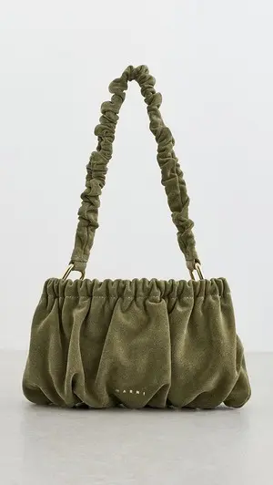 Marni Ruffle Clutch Bag - Thyme