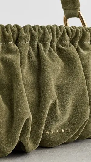 Marni Ruffle Clutch Bag - Thyme
